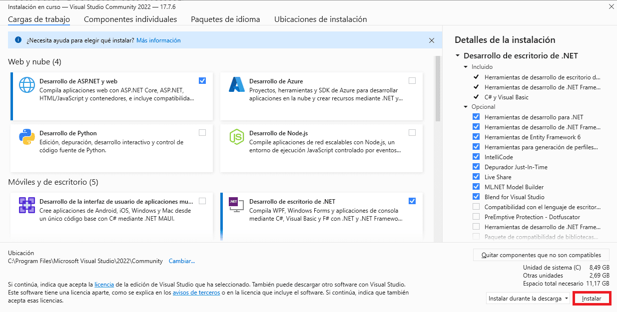 ¿Cómo instalar Visual Studio Community 2022? - NATTIA Digital Solutions